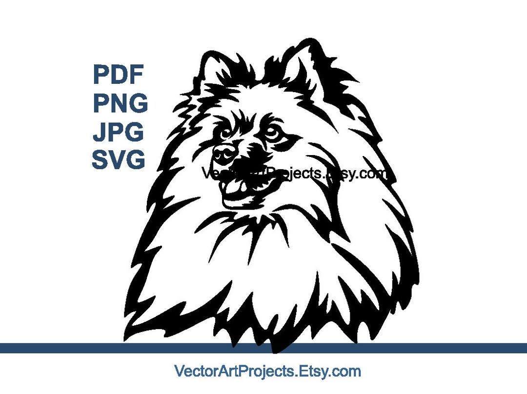 German Medium Spitz Svg Vector Graphic Clip Art, Standard German Spitz ...