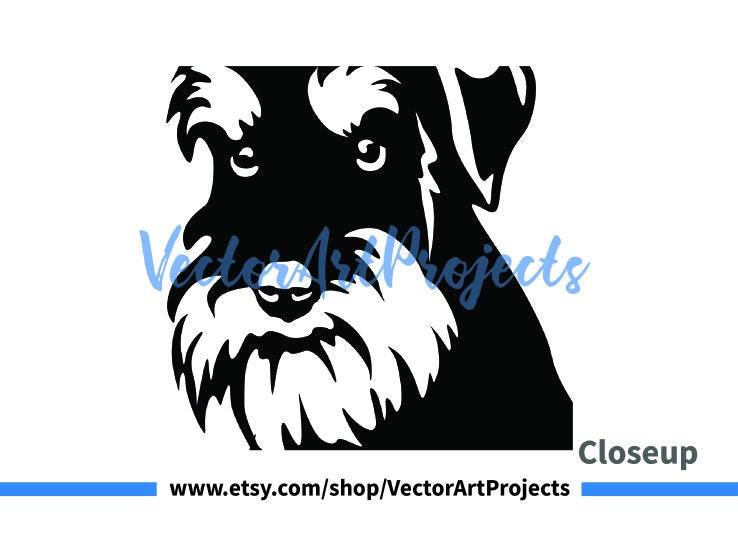 Schnauzer Miniature Dog Svg Clipart Cuttable Schnauzer Vector - Etsy