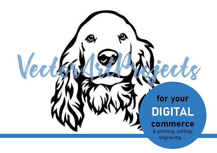 Cocker Spaniel Svg Dog Face Cut File Vector Graphic Art - Etsy UK
