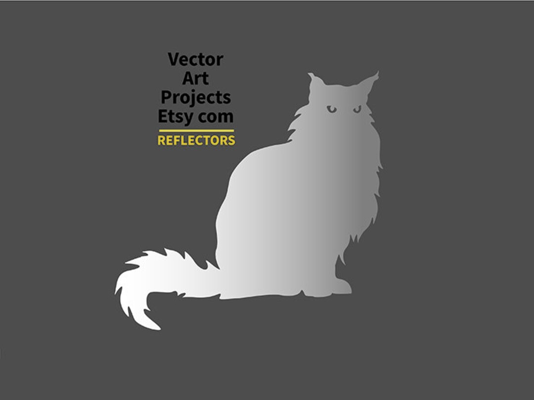 Maine Coon REFLECTOR Cat Heat Transfer Decal Cat Reflective - Etsy