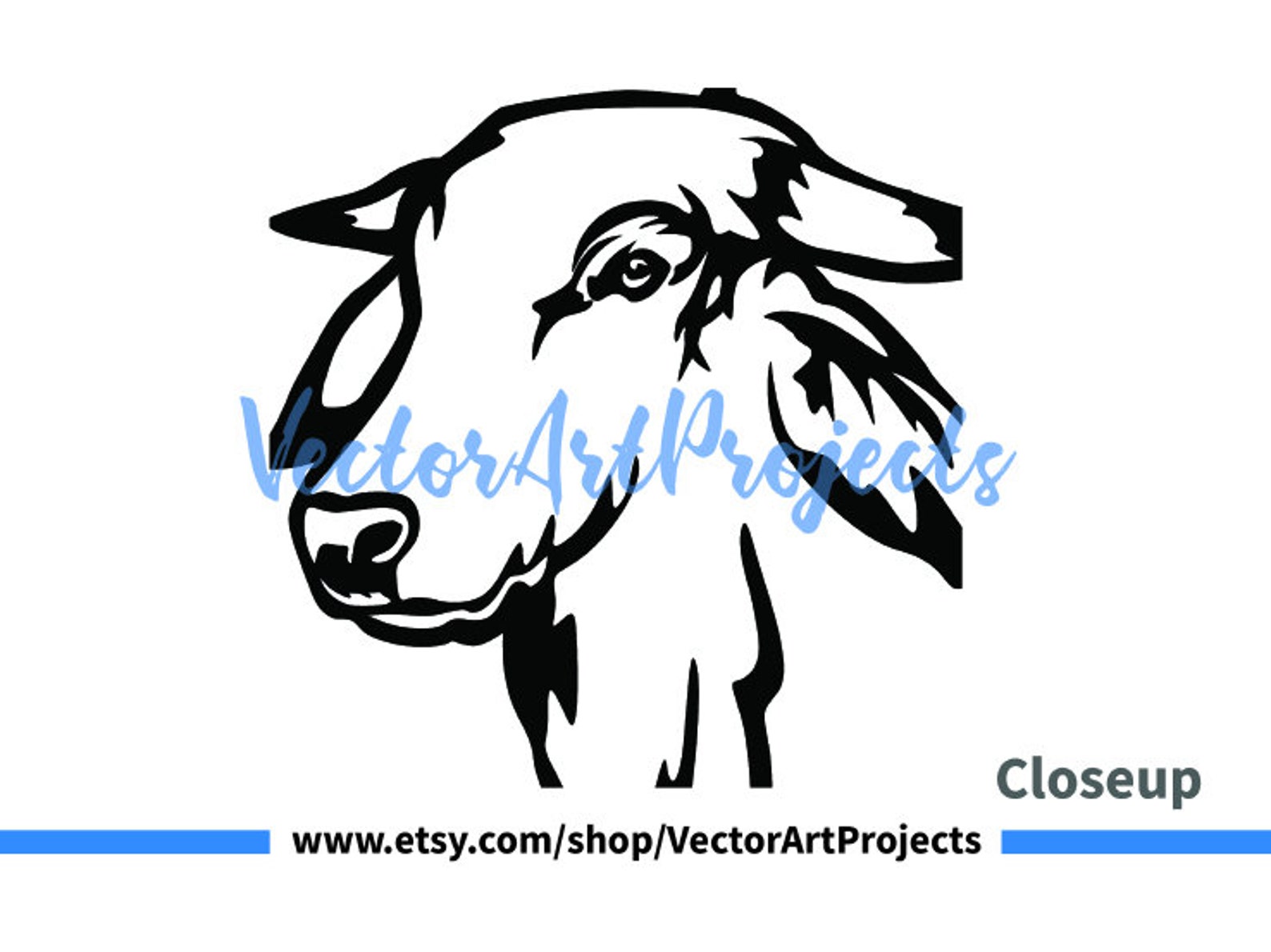 Brahman Cattle Svg Head Vector Graphic Digital Commercial - Etsy