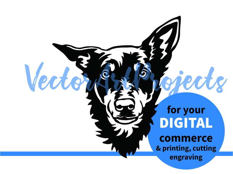 Australian Kelpie Dog Svg Vector Graphic Art Kelpie Digital - Etsy