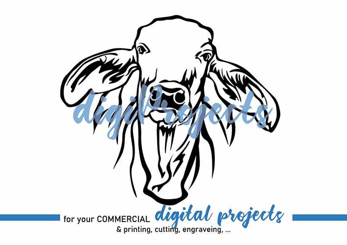 Brahman Cow Svg Digital Design Vector Graphic Art Farm Animal Clipart ...