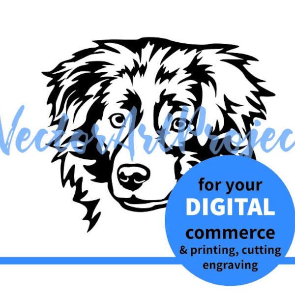 Miniature Australian Shepherd Vector Image - Etsy