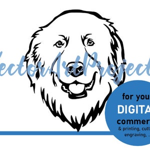 Great Pyrenees Svg Vector Graphic Commercial Art, Great Pyrenees Cut ...