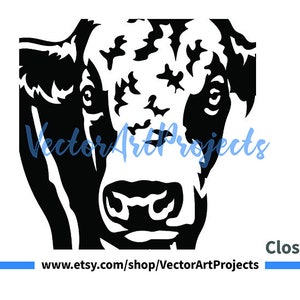 Simmental Bull Svg Cattle Head Vector Graphic Art, Cow Profile ...