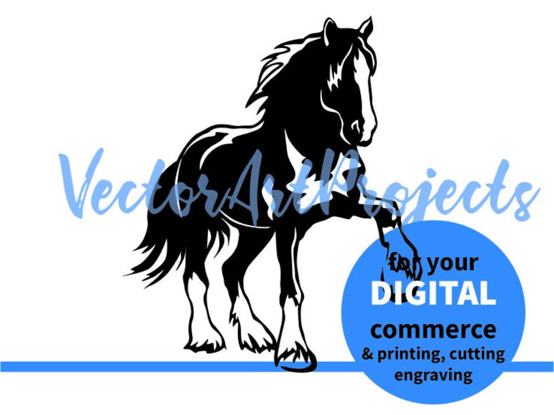Shire Horse Svg Clip Art Icon, Draft Horse Vector Graphic Art Horse ...