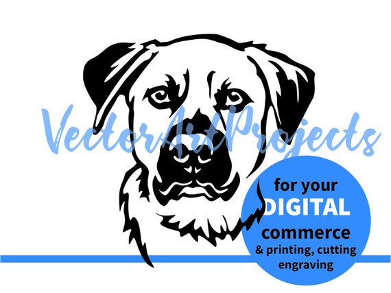 Black Mouth Cur Dog Svg Clip Art Vector Graphic Illustration | Etsy