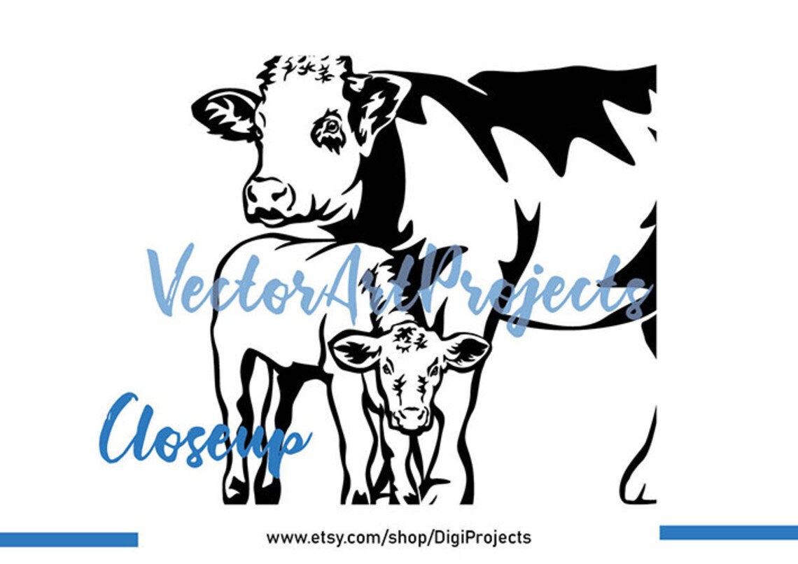 Simmental Cow and Calf Svg Clipart Simmental Cattle Cut File - Etsy
