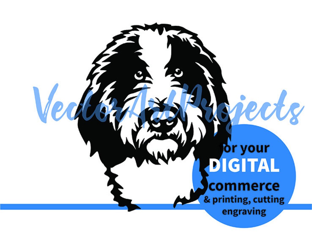 Sheepadoodle Face Svg Clip Art Digital Cuttable Design, Dog Vector ...
