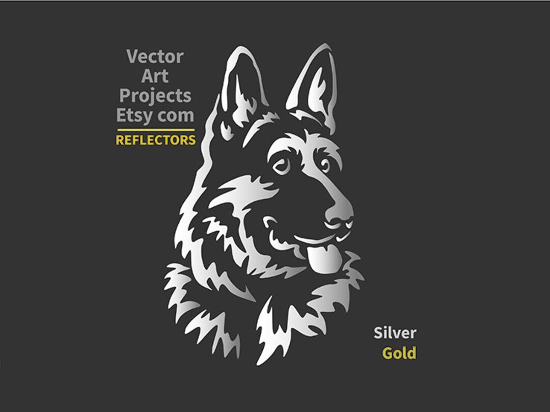 Reflecting German Shepherd Iron on Dog Heat Transfer Decal, Pet ...