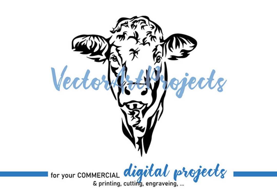Simmental Cow Svg Portrait Clipart Cut File, Simmental Cattle Cricut ...