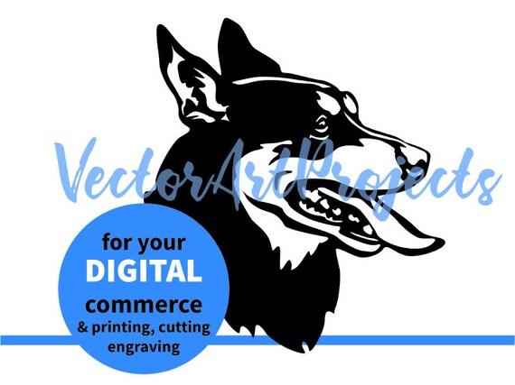 Australian Kelpie Dog Svg Vector Graphic Art Kelpie Digital | Etsy