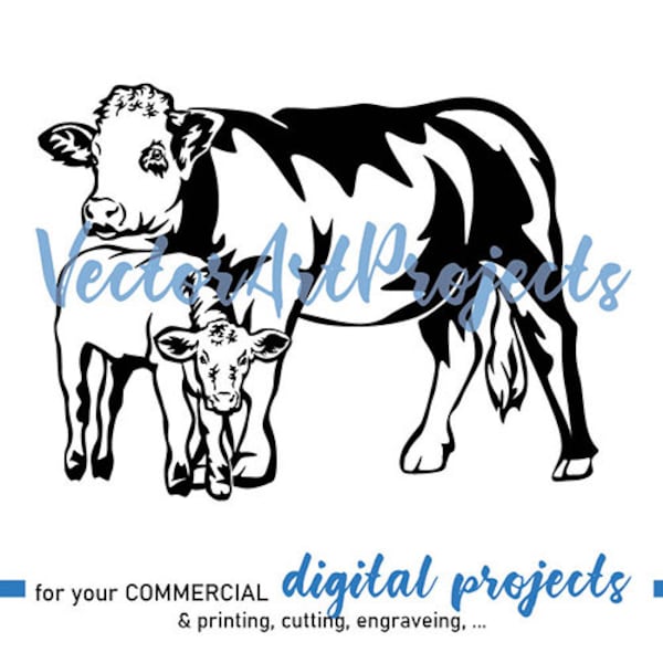 Cow and Calf - Etsy