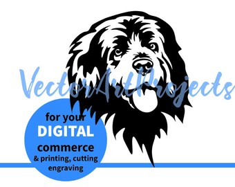 Newfoundland Dog Breed Svg Cut File Vector Graphic Art - Etsy