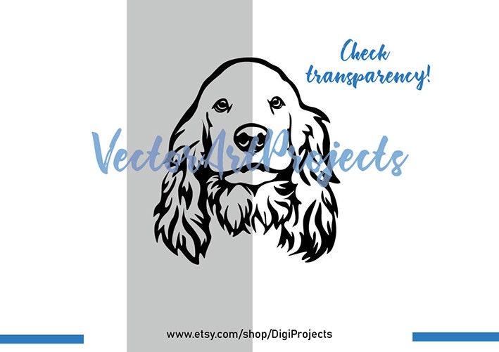 Cocker Spaniel Svg Dog Face Cut File Vector Graphic Art - Etsy UK