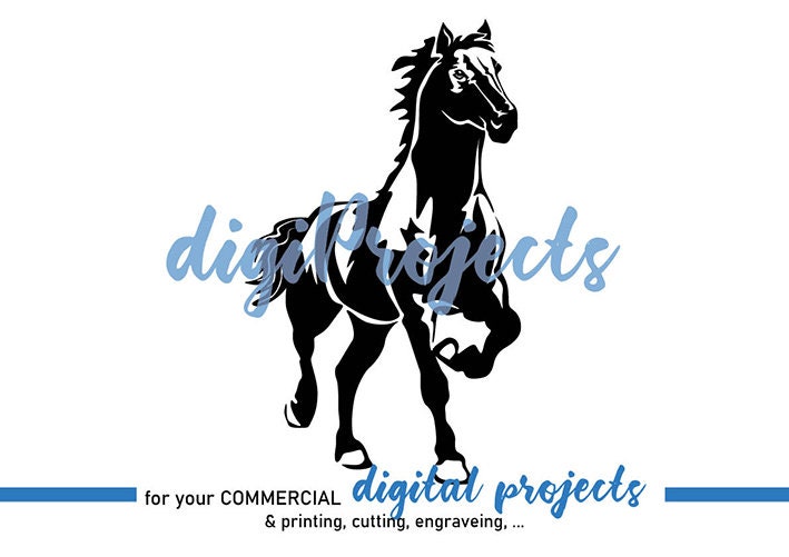 Percheron Horse Svg Running Horse Clipart Vector Graphic Art - Etsy ...