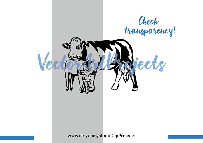 Simmental Cow and Calf Svg Clipart Simmental Cattle Cut File - Etsy UK