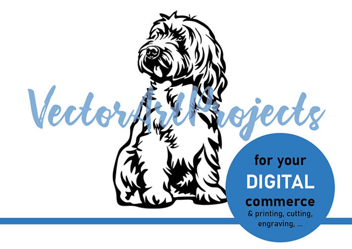 Cockapoo Svg Clipart Commercial Digital Use Sitting Dog - Etsy