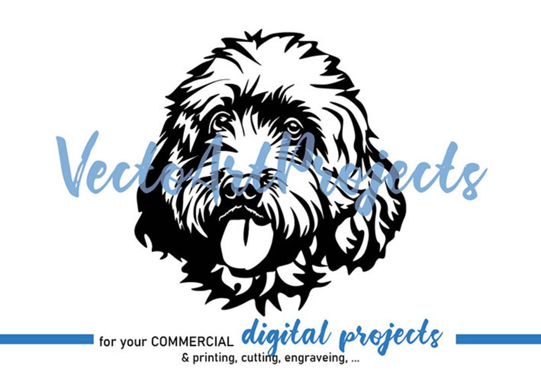 Cockapoo Svg Vector Art, Dog Face Cut File Digital Commercial Use ...