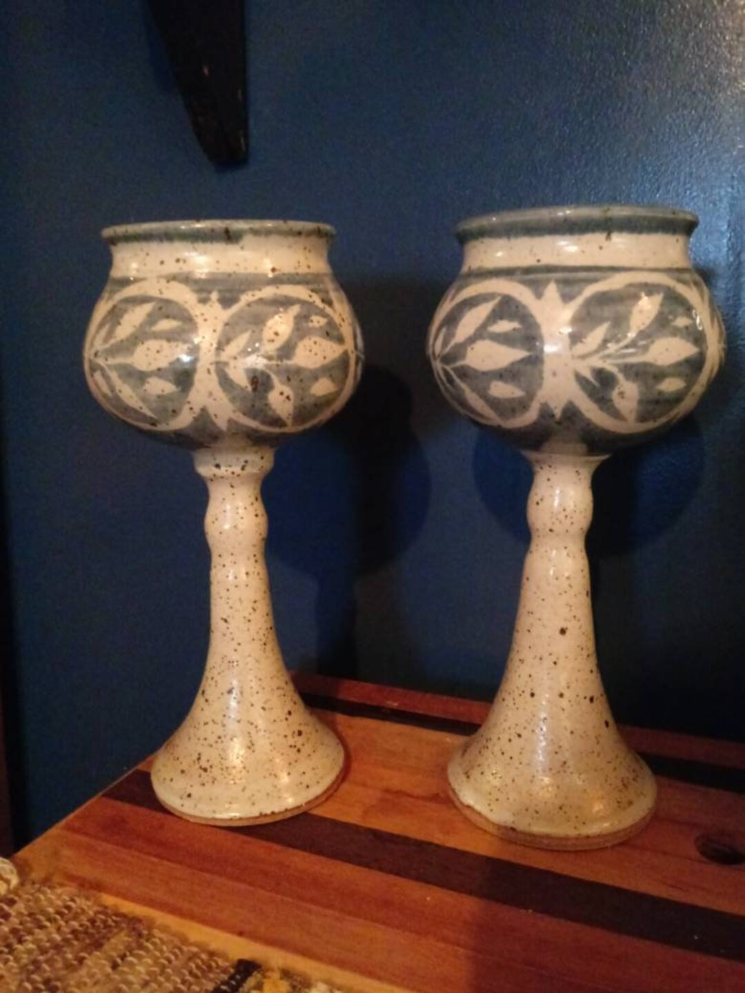Two. Very Cool Ceramic Goblets. Candlesticks. Planter. - Etsy
