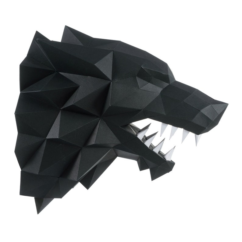 WOLF HEAD Papercraft Kit 3D Origami Pre-cut Glue Included | Etsy