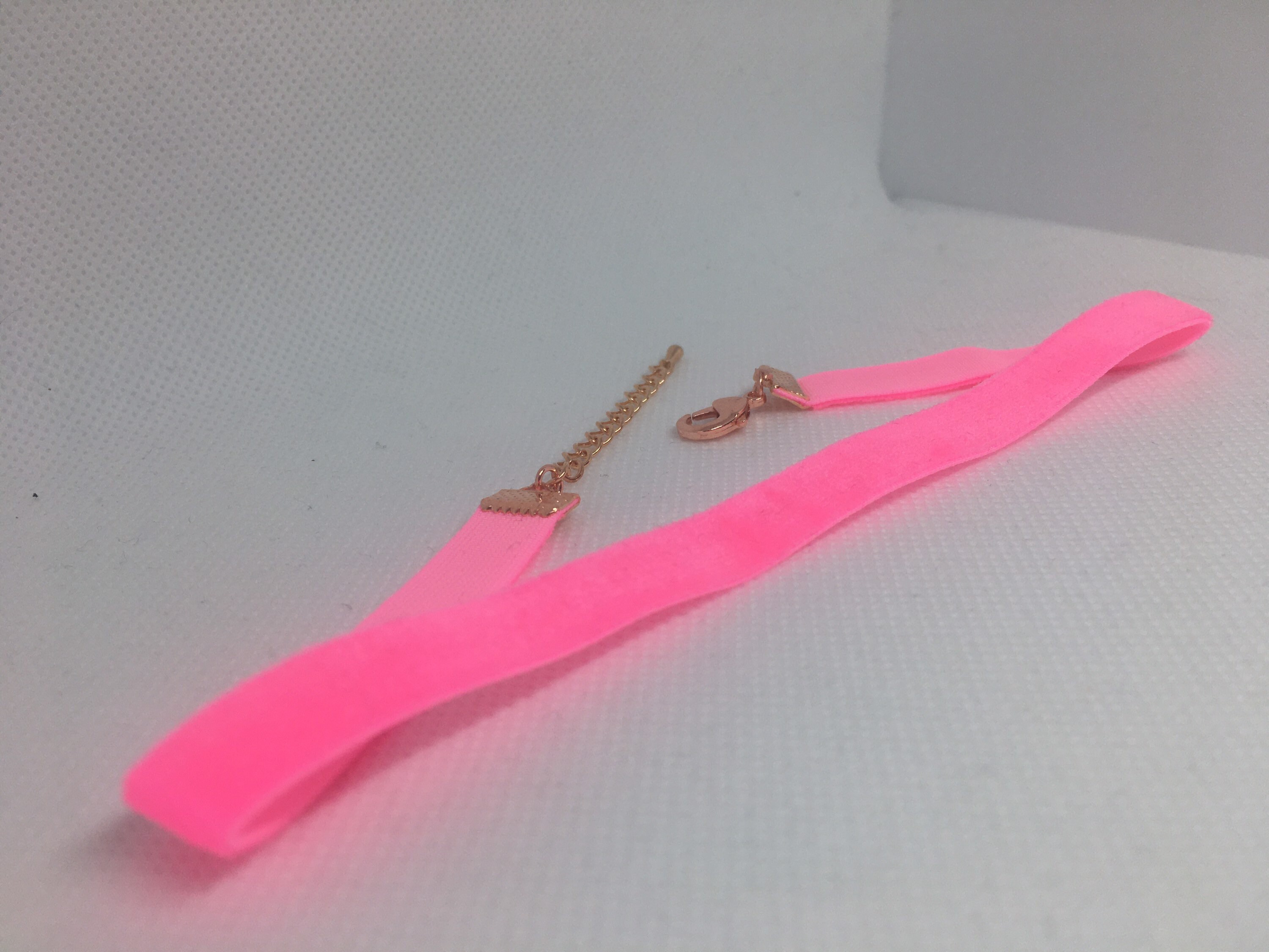 Hot Pink Stretch Velvet Choker Pink Choker Thin Velvet | Etsy