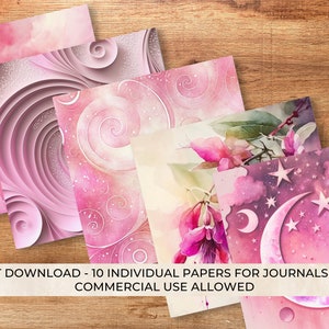 Pink Digital Paper, Set of Backgrounds, Pink Textures, for Commercial ...