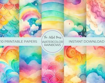 WATERCOLOR BLACK and WHITE Digital Paper- Handpainted Doodles Black and ...