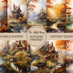 Fall Fantasy Digital Paper Set, Autumn Junk Journal Paper, Autumn ...