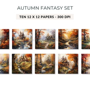 Fall Fantasy Digital Paper Set, Autumn Junk Journal Paper, Autumn ...