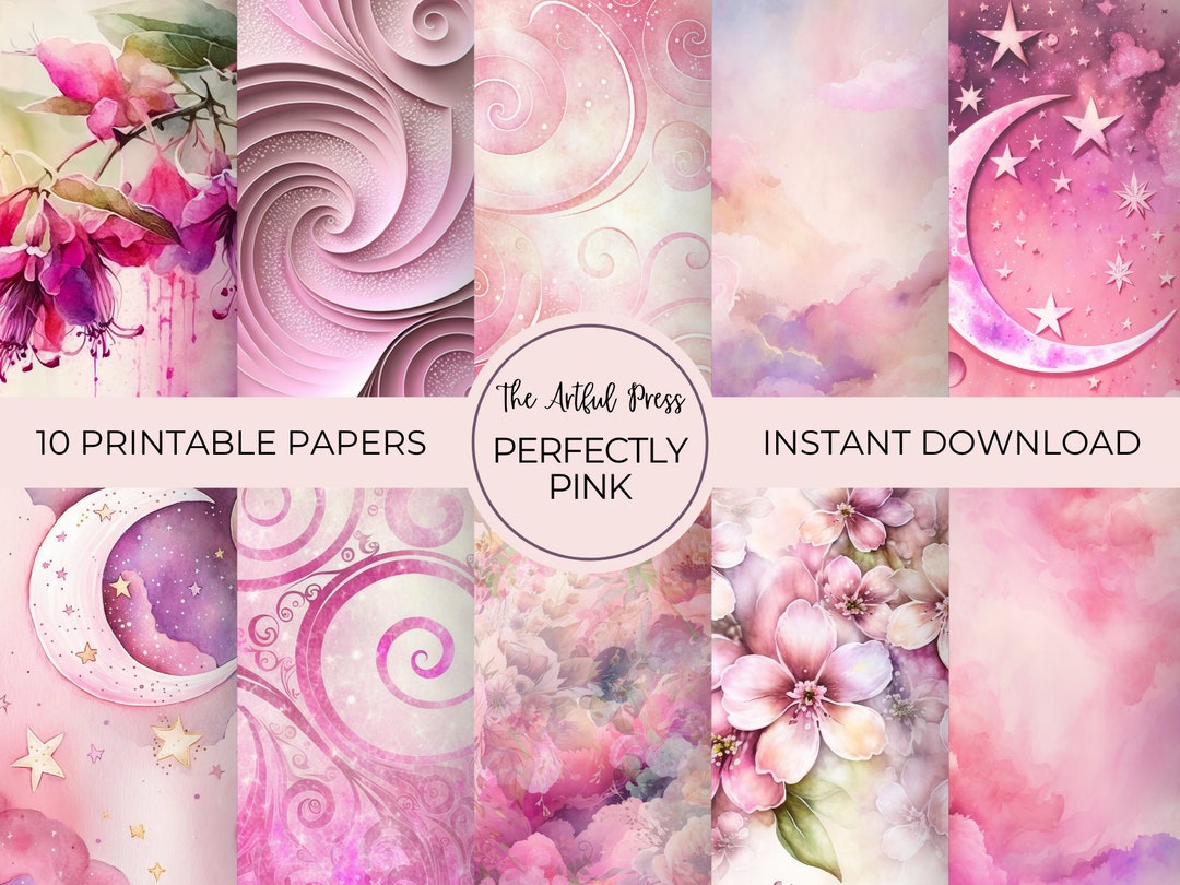 Pink Digital Paper, Set of Backgrounds, Pink Textures, for Commercial ...