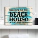 Beach House Canvas Wall Art Welcome Sign Wall Decor Teal Blue Beach ...