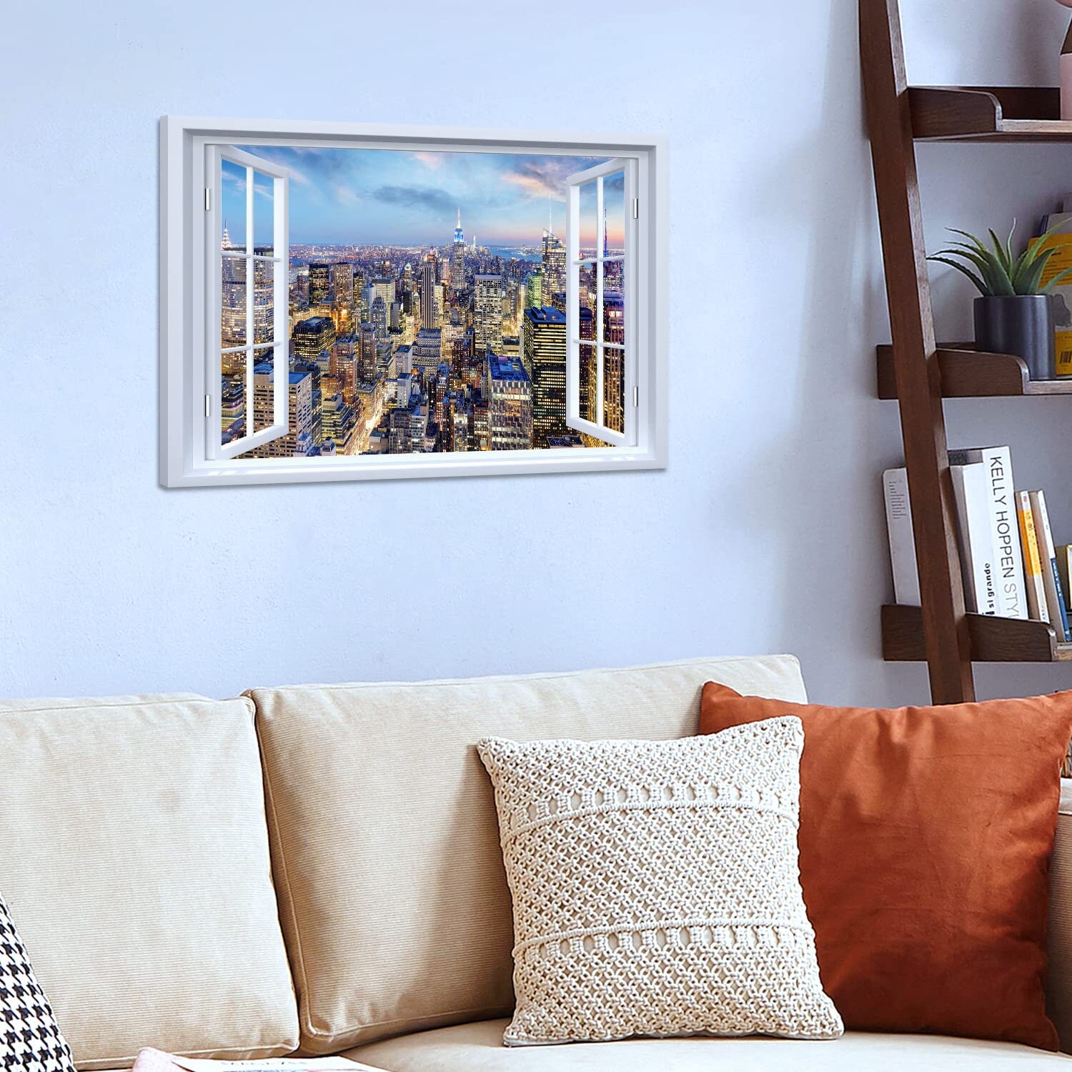 New York City Skyline Wall Art Realism Window View of New York City ...