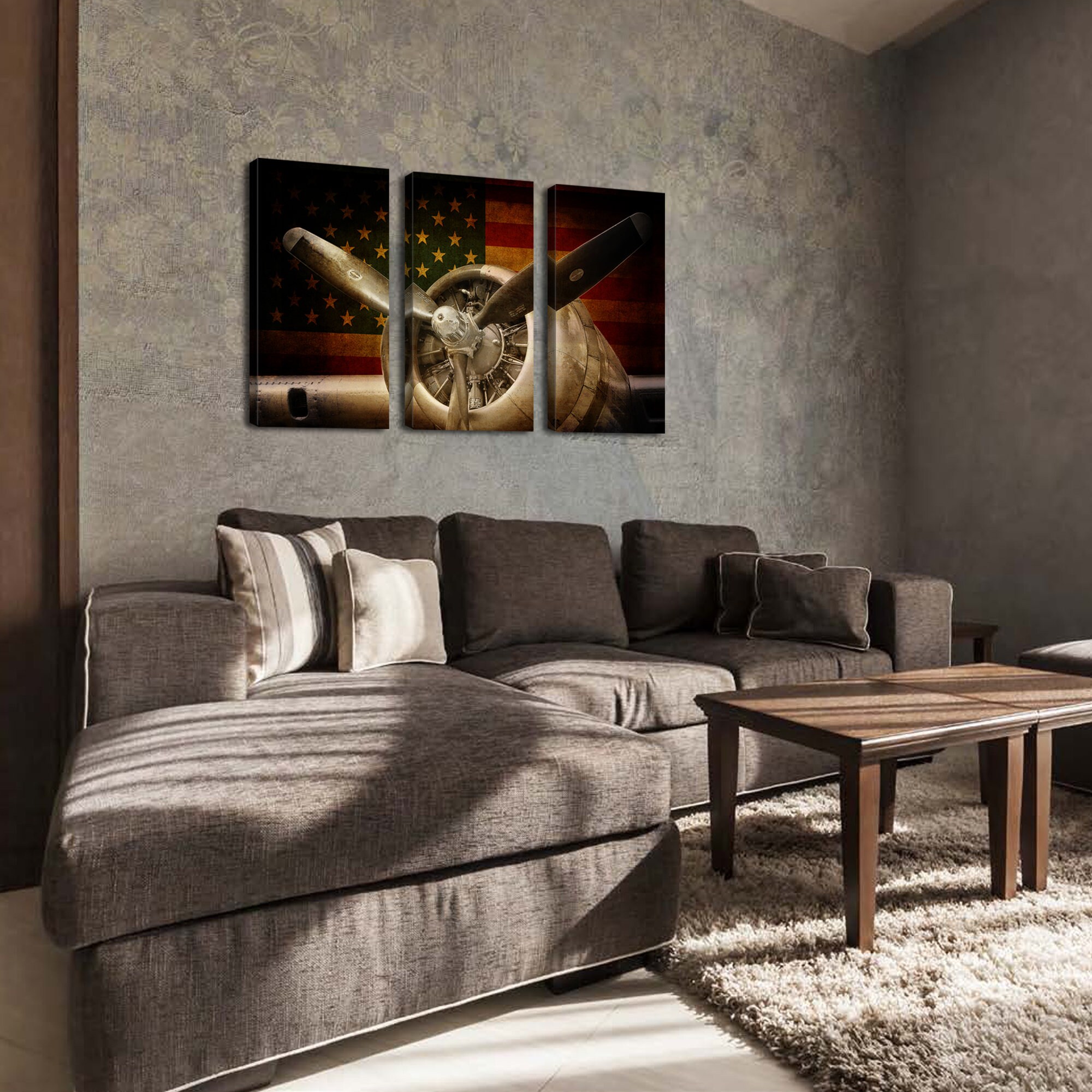 Vintage Airplane Wall Art Aviation Wall Decor Airplane Propeller Canvas ...