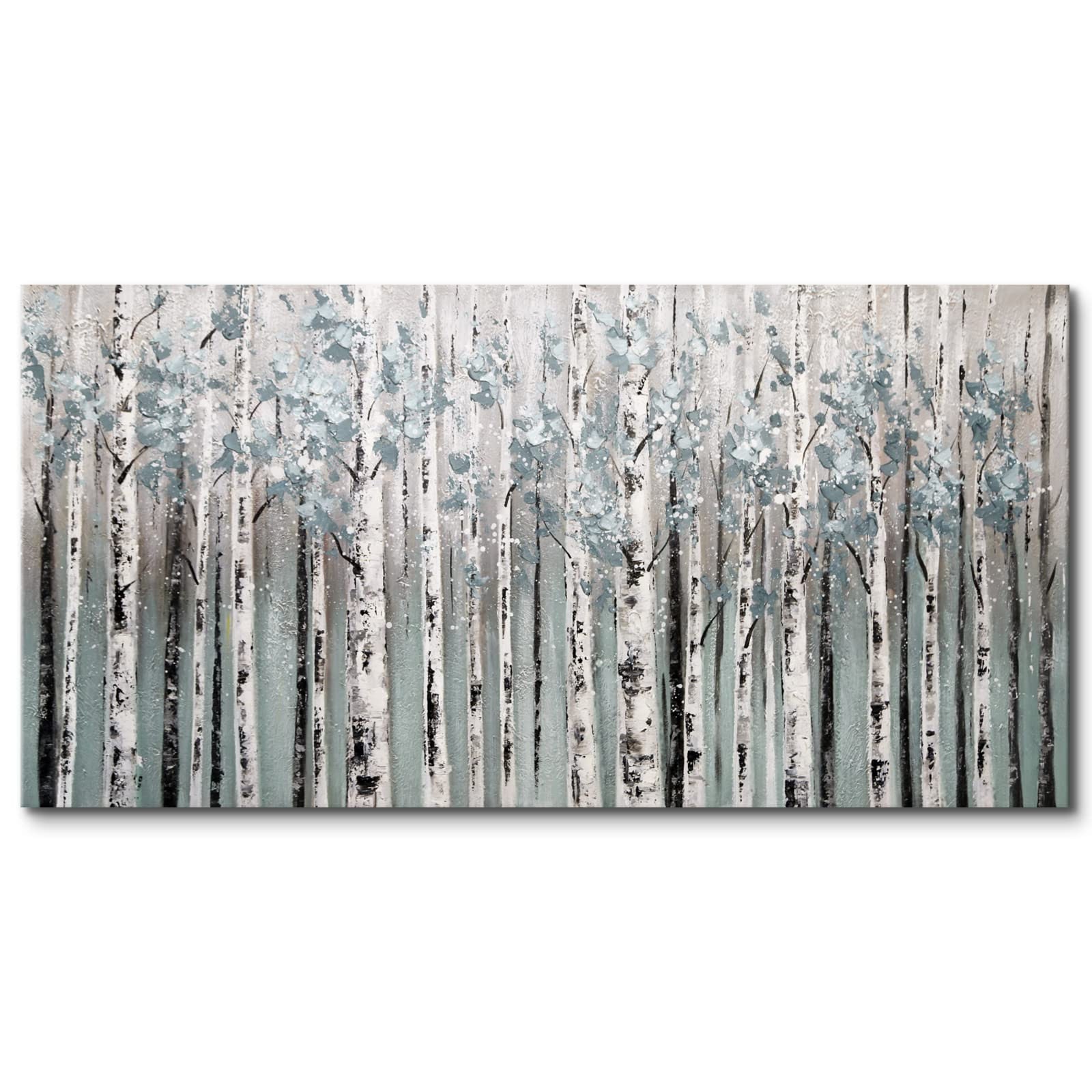 Hand Painted White Birch Tree Oil Painting on Canvas Original Textured ...