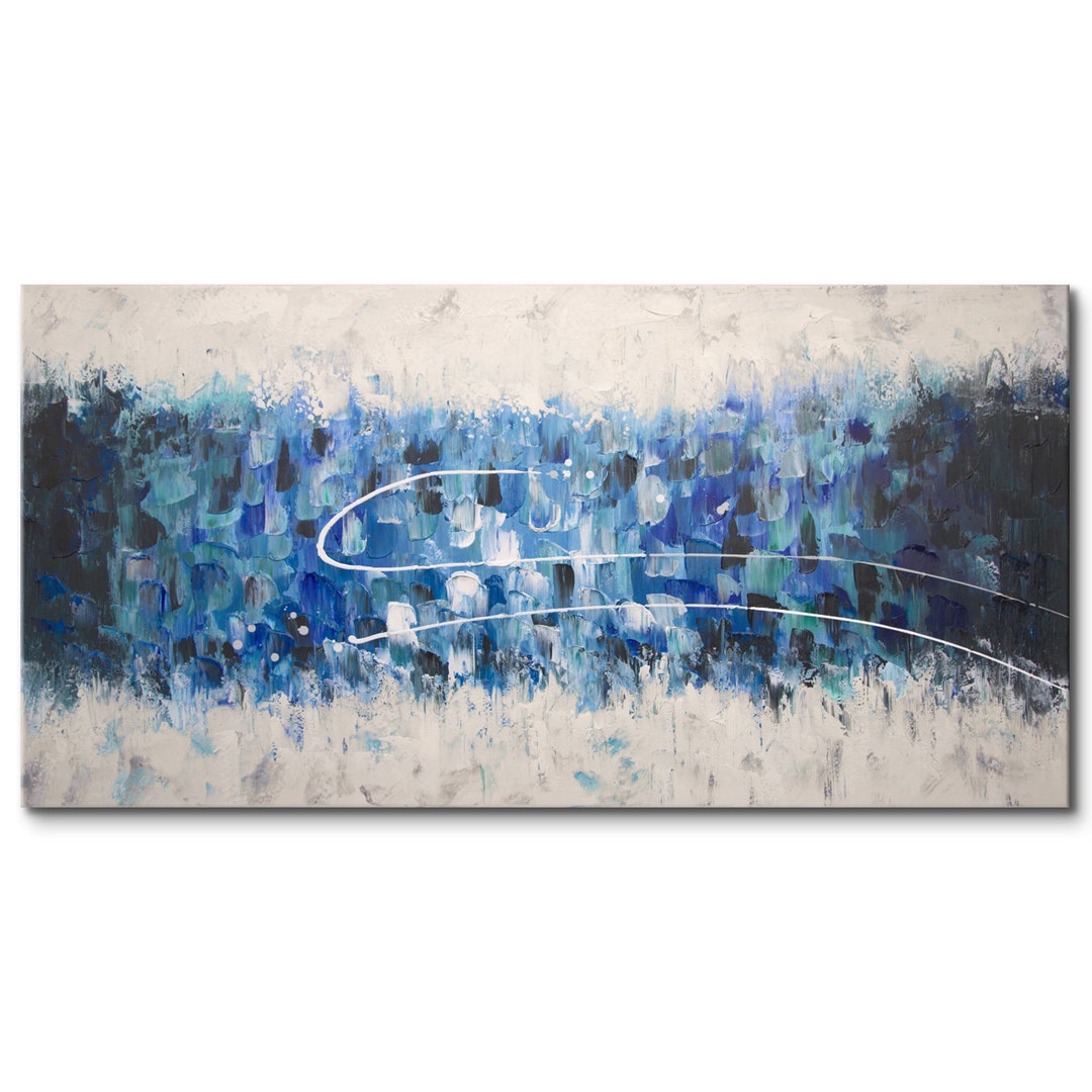 Abstract Blue Oil Painting on Canvas,hand Painted Original Painting ...