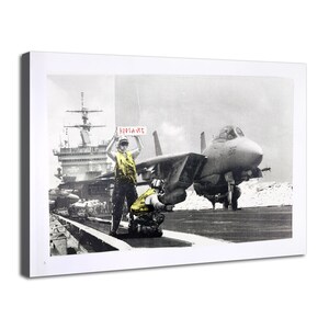 Applause Jet Aircraft Carrier Wall Art Banksy Canvas Prints Pictures ...