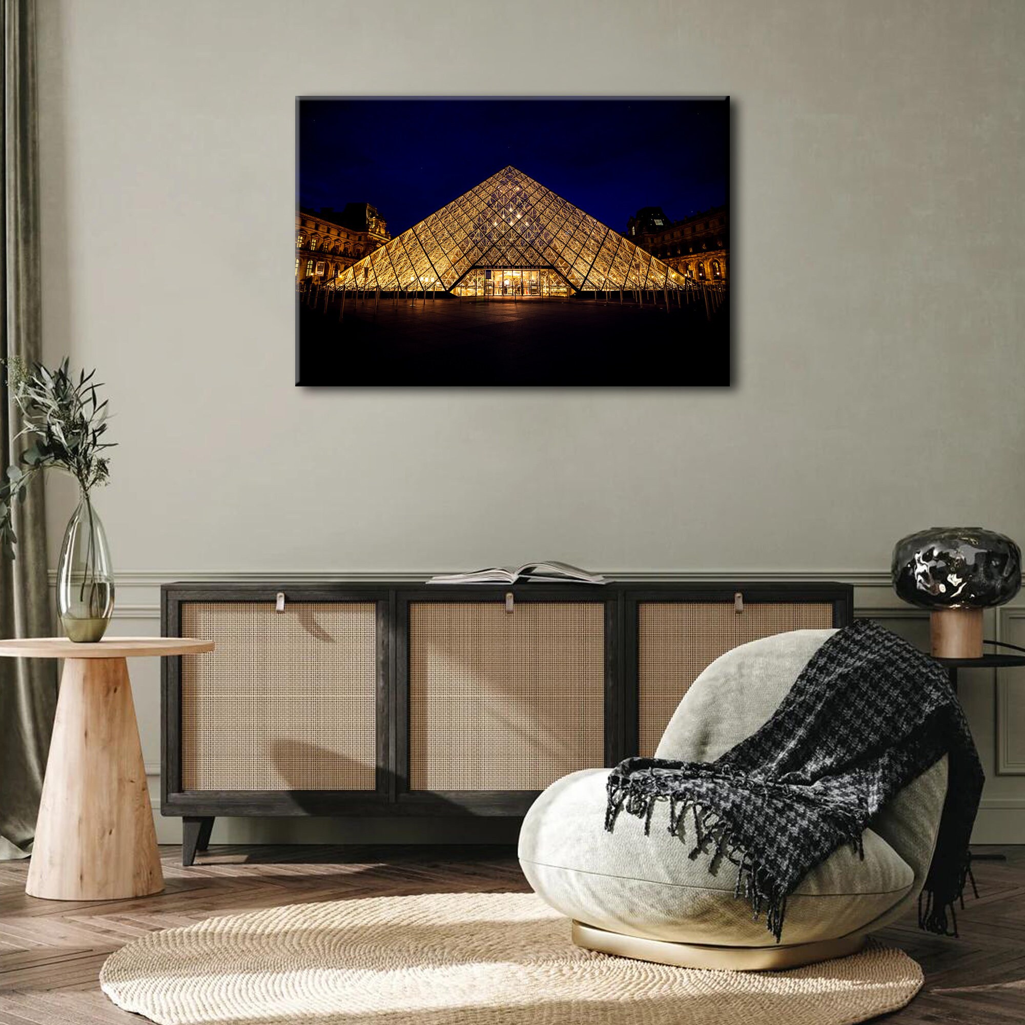 Louvre Museum Wall Art Louvre Pyramid at Night Canvas Prints - Etsy
