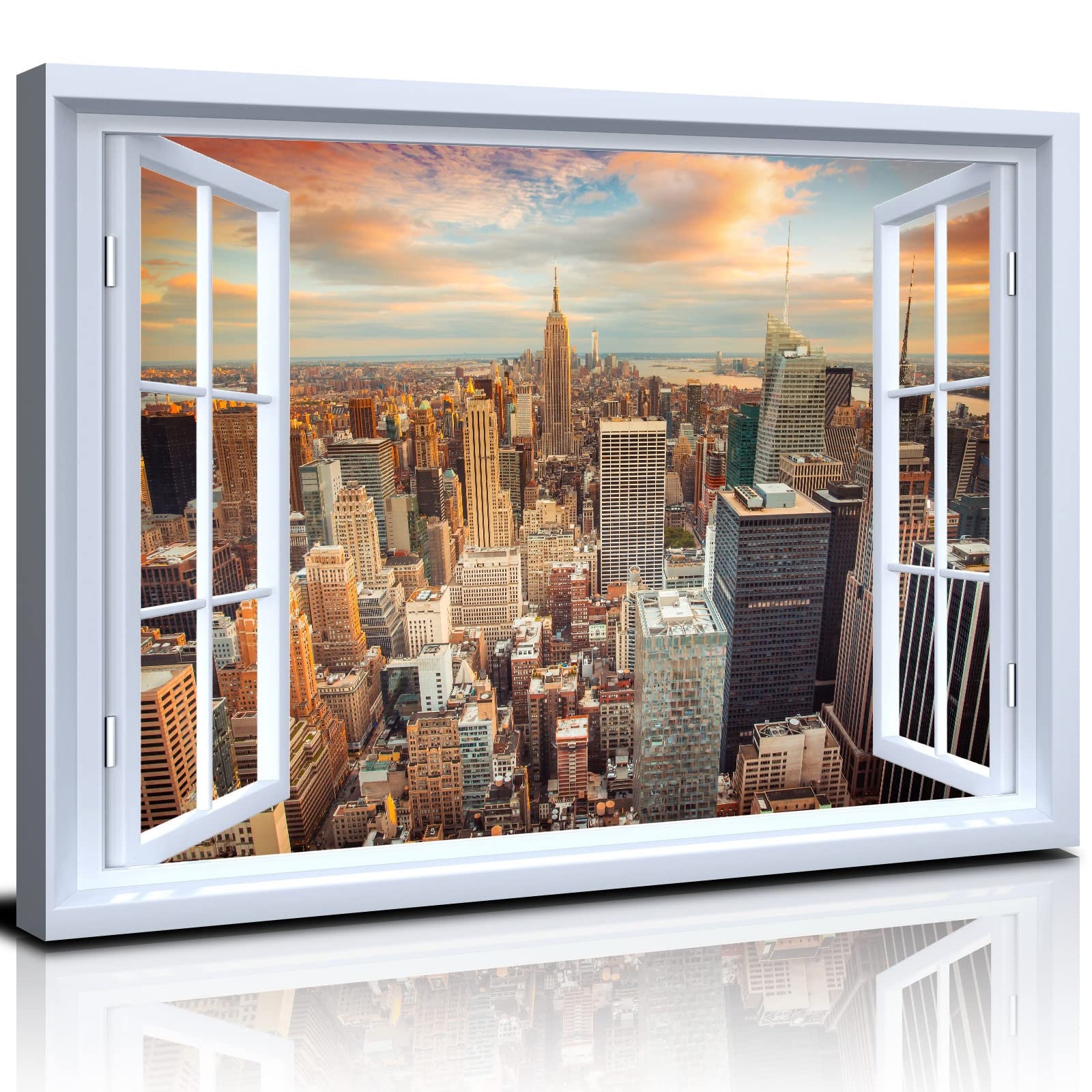 New York Skyline Wall Art Manhattan City Landscape Canvas Pictures ...