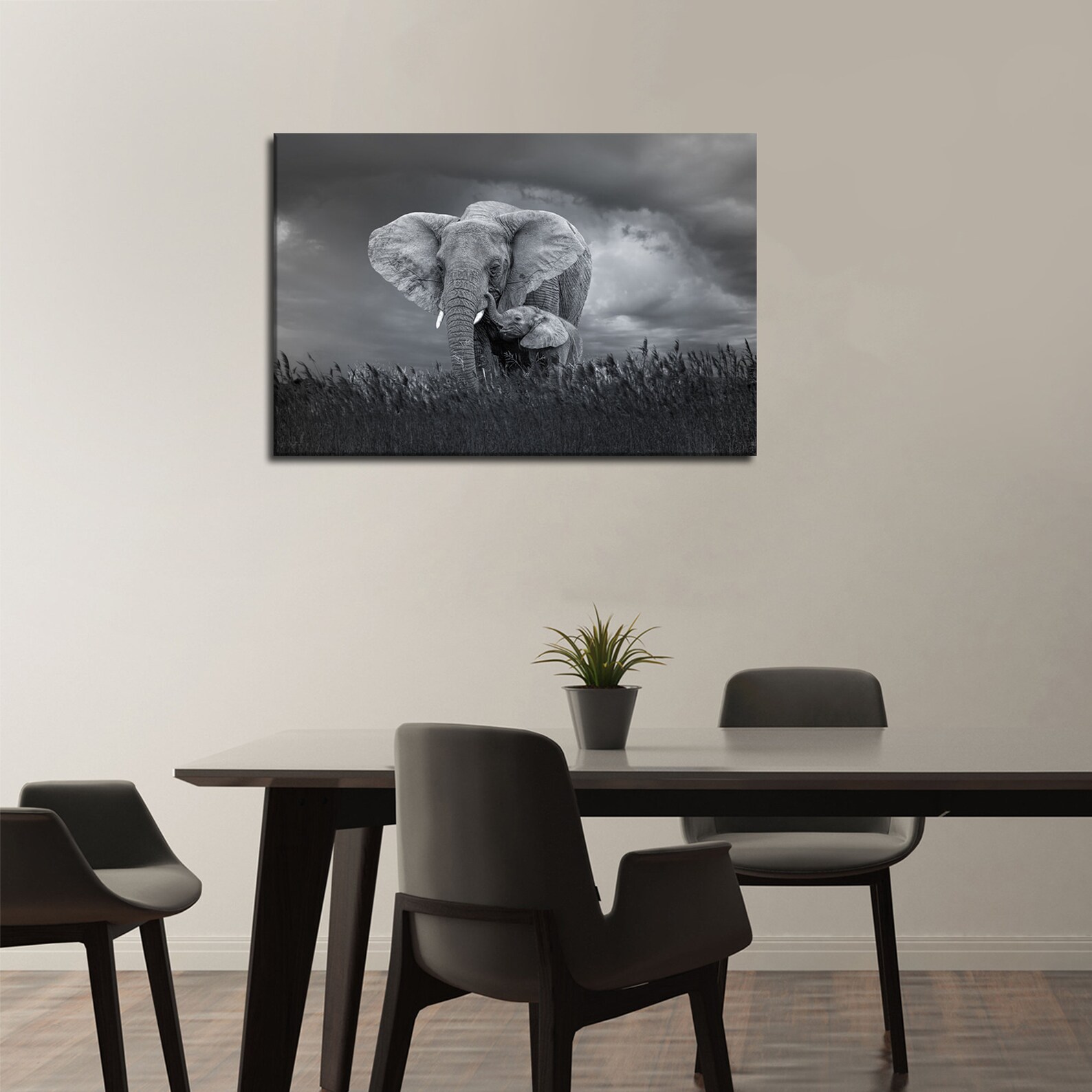 African Elephant Wall Art Black and White Elephant Prints Pictures ...