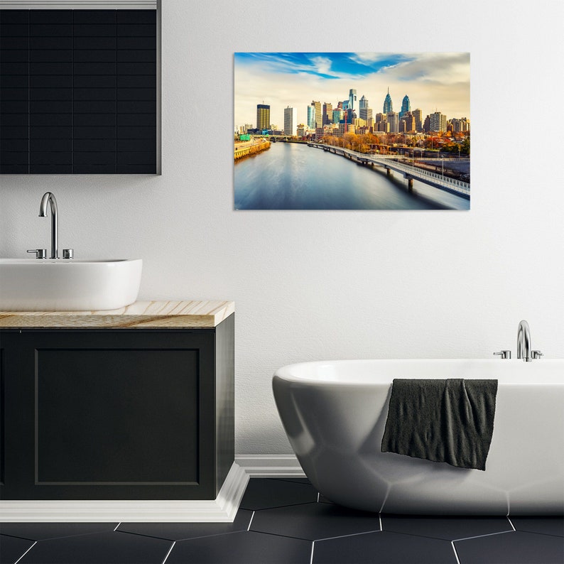 Philadelphia City Skyline Canvas Wall Art Pennsylvania Cityscape Wall ...