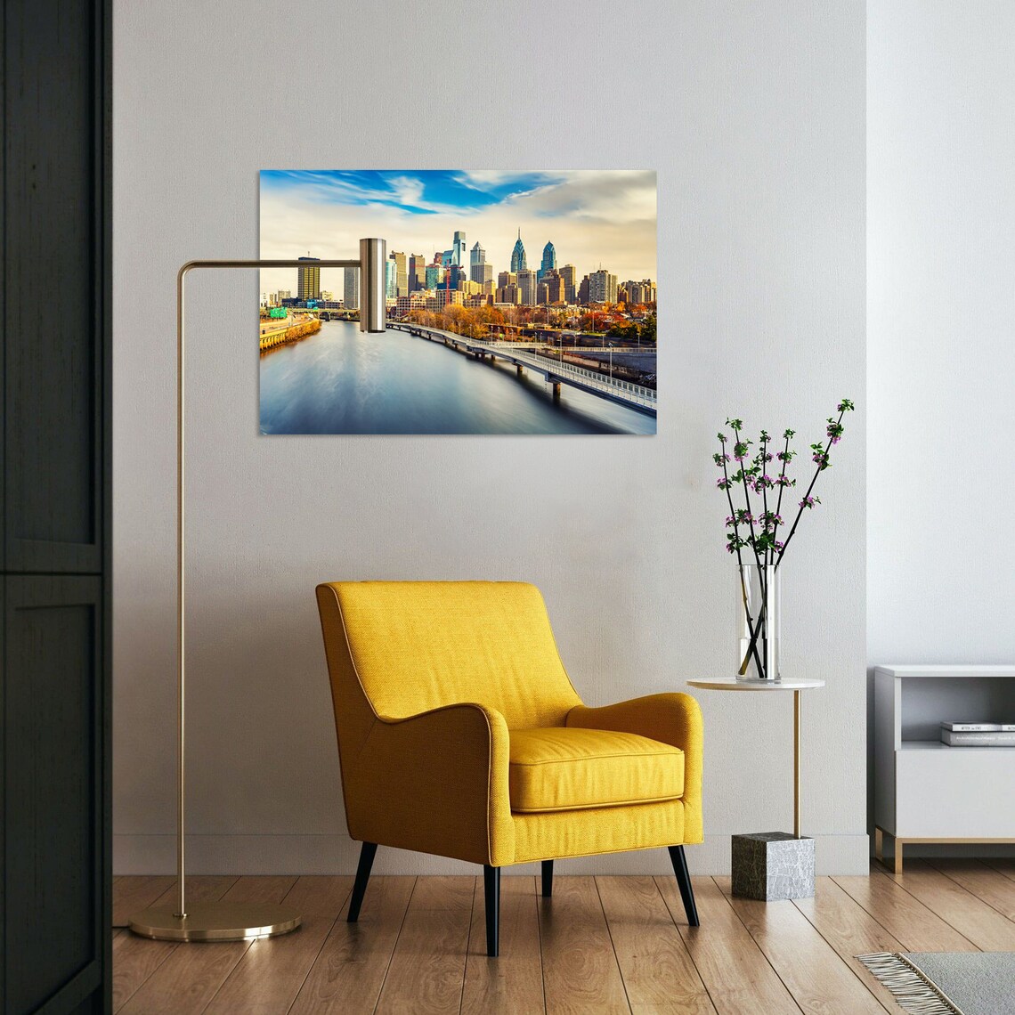 Philadelphia City Skyline Canvas Wall Art Pennsylvania Cityscape Wall ...