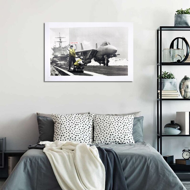 Applause Jet Aircraft Carrier Wall Art Banksy Canvas Prints - Etsy