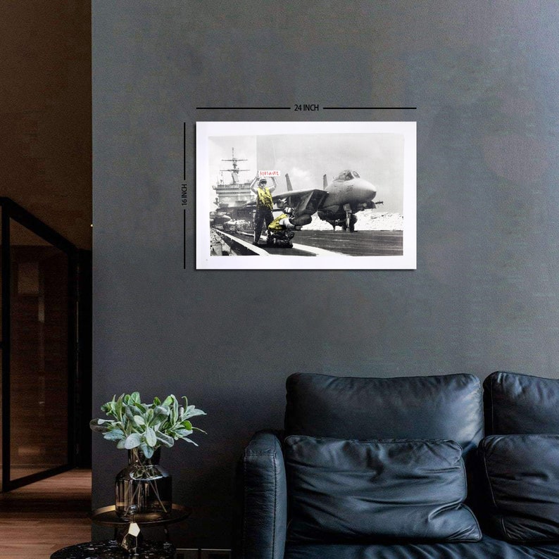 Applause Jet Aircraft Carrier Wall Art Banksy Canvas Prints Pictures ...