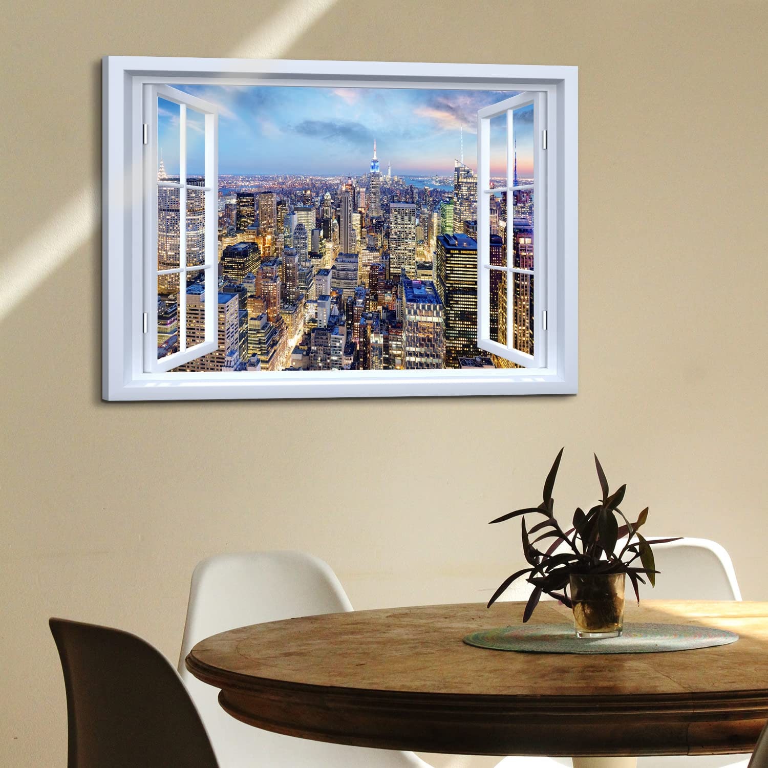 New York City Skyline Wall Art Realism Window View of New York City ...