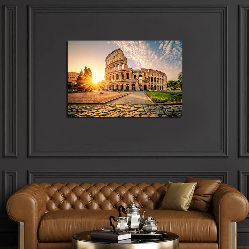 Rome Colosseum Canvas Wall Art, Italy Architecture Prints Pictures Rome ...