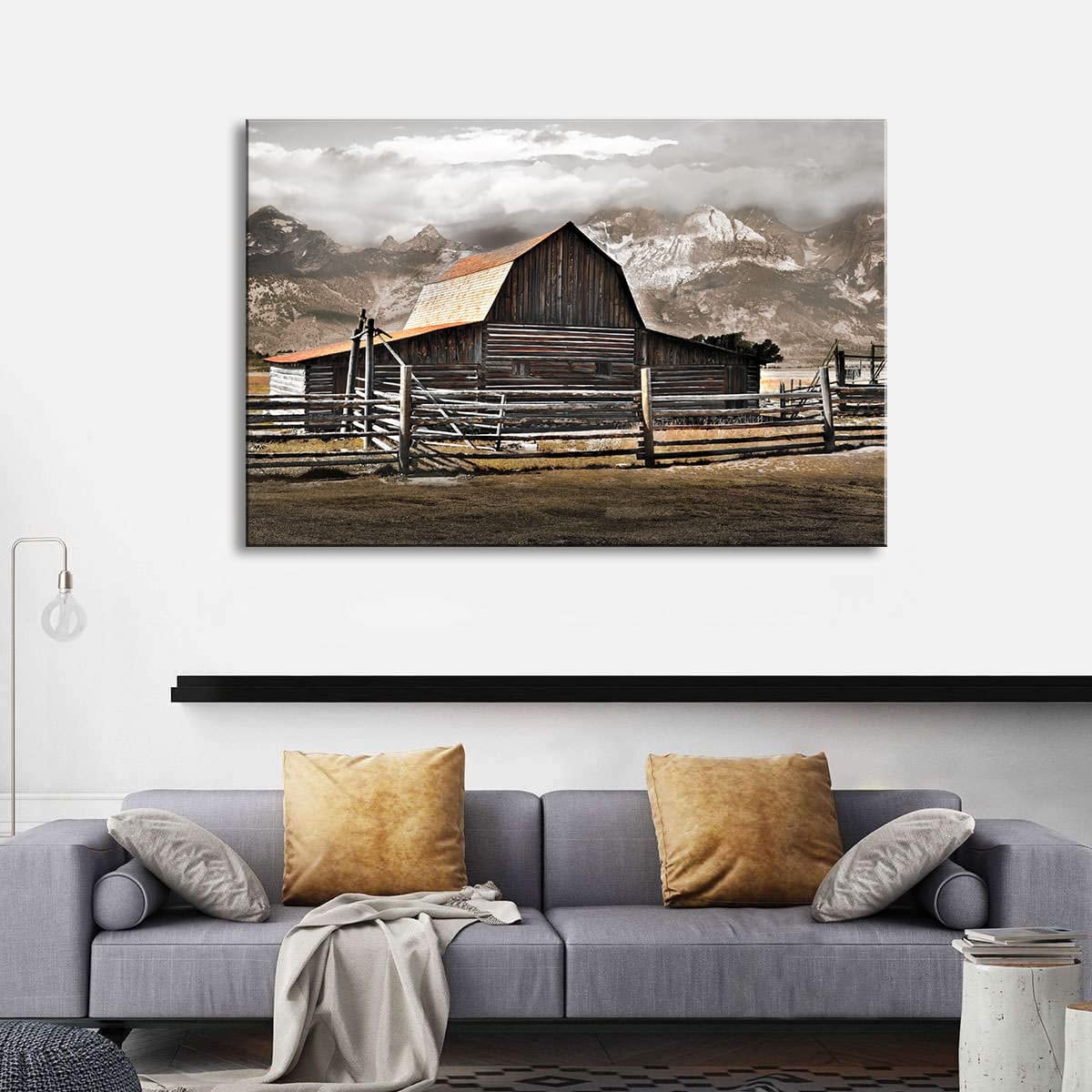 Barn Canvas Wall Art Barn Pictures Wall Decor Grand Teton - Etsy