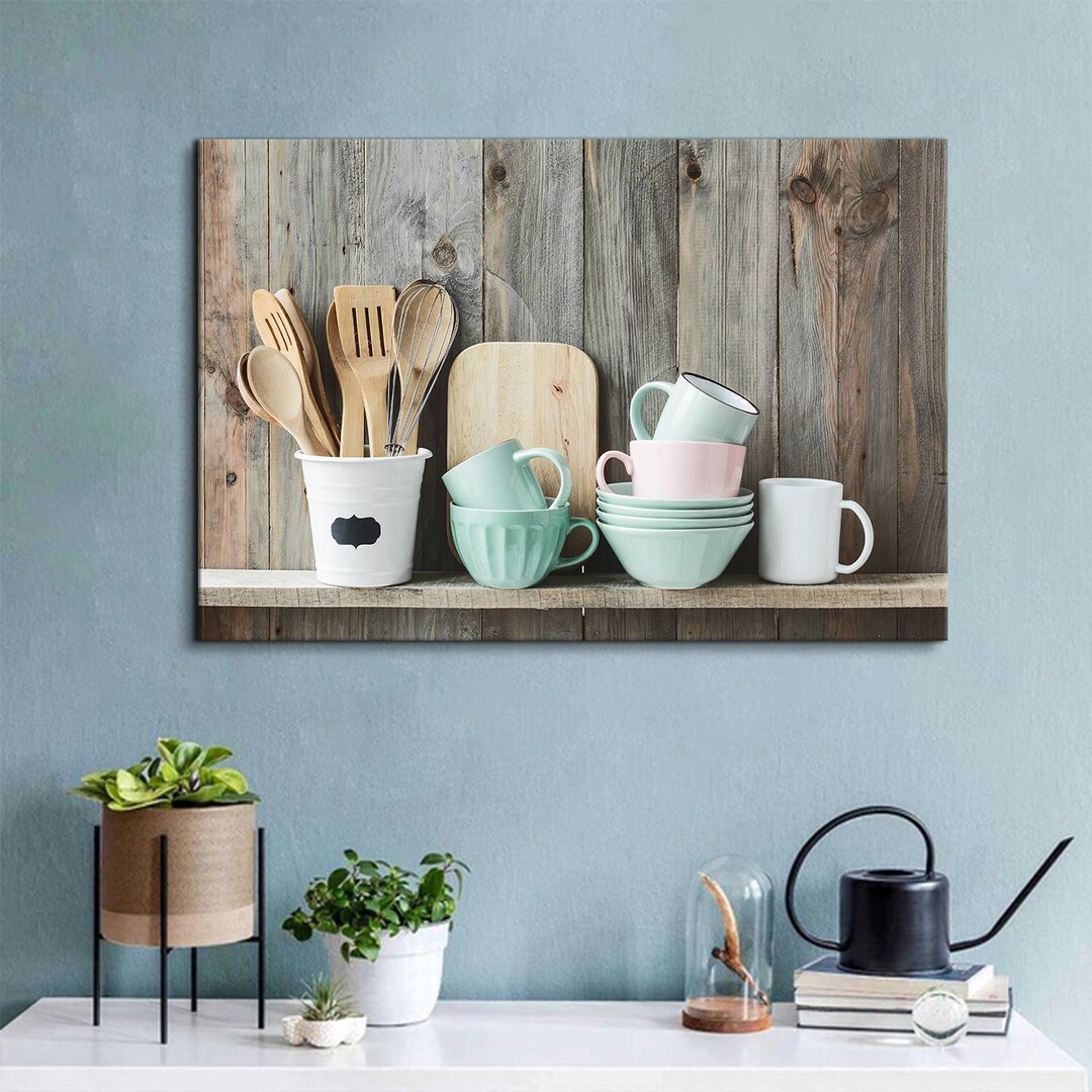 Kitchen Canvas Wall Art Farmhouse Dining Room Decoration Rustic Kitchen ...