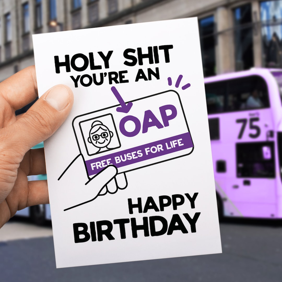 OAP Birthday | Female Birthday | Bus Pass - Etsy